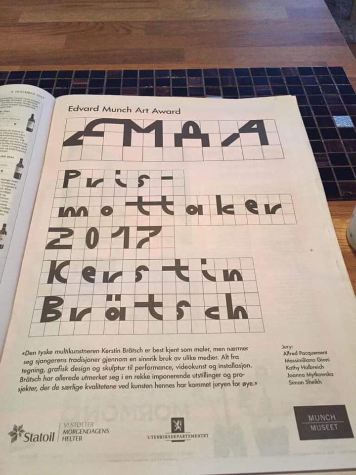 Design Skilt. Edvard Munch Art Award 2017